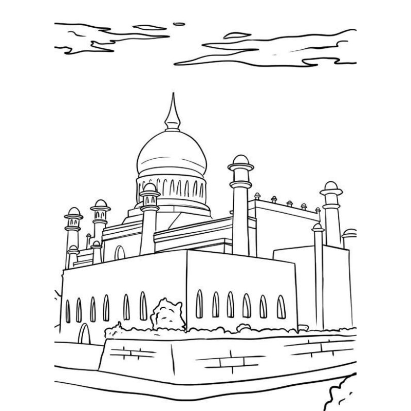 Jual kertas gambar kertas mewarnai tema masjid | Shopee Indonesia