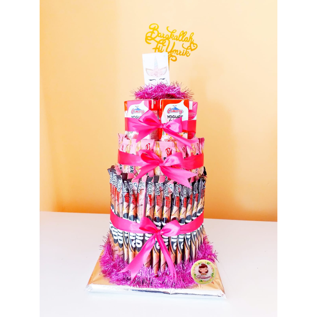 Jual .3 Susun Snack Tower Cake Fullo, Naraya Oat, Cimory Kue Ultah ...