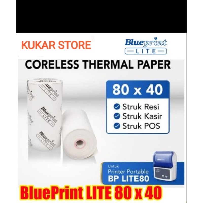Jual Kertas struk Thermal BLUEPRINT 80x40mm | Shopee Indonesia