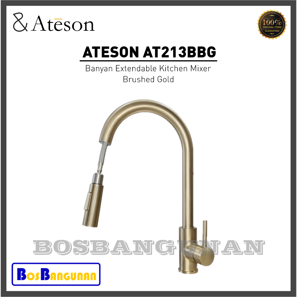 Jual Kran Dapur Tarik ATESON AT213BBG Panas Dingin Keran Mixer Sink ...