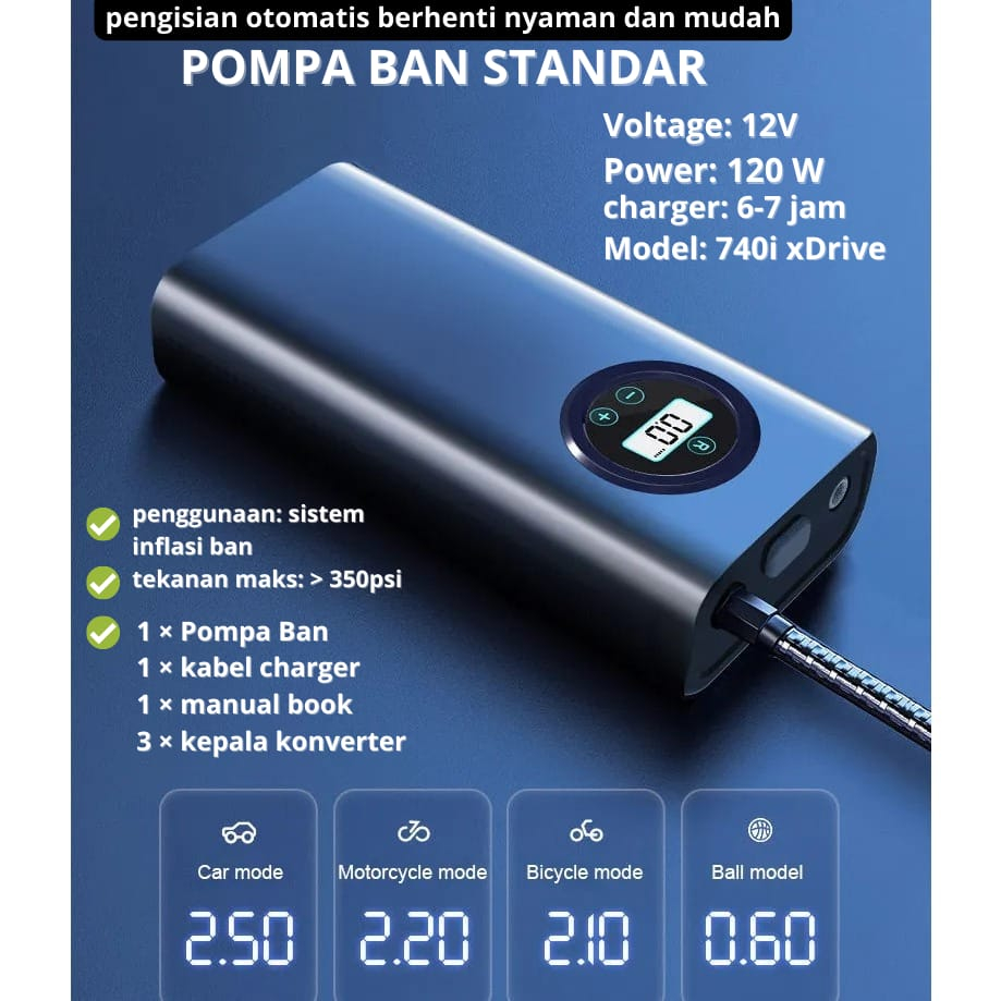 Jual Pompa Ban Mobil Truk Motor Elektrik / Cek Tekanan Angin Digital ...