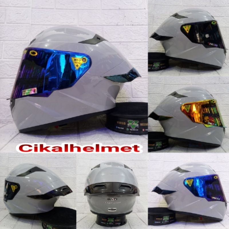 Jual KYT TT COURSE SOLID ASPHALT GREY PAKET GANTENG VISOR IRIDIUM + SPOILER | Shopee Indonesia