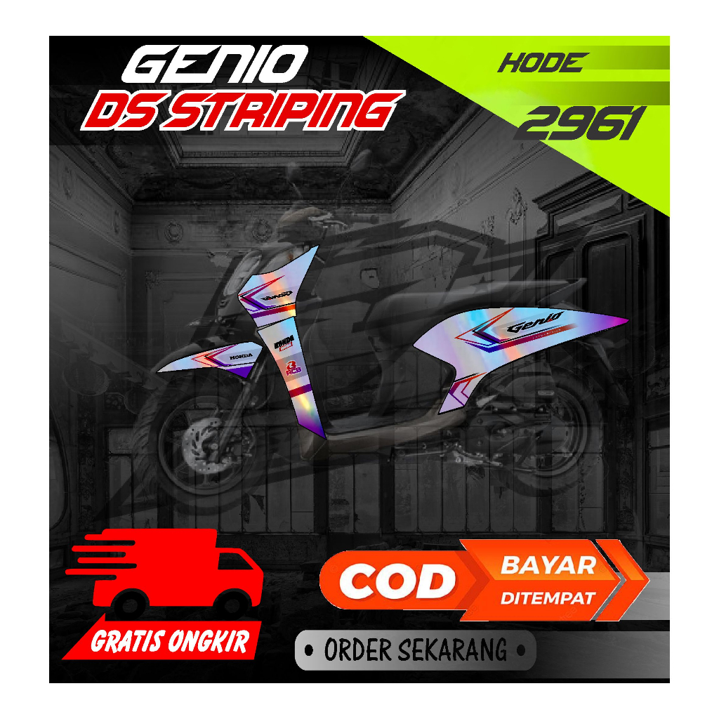 Jual 2961 Stiker Striping Honda Genio List Variasi Grafik Warna Simpel ...
