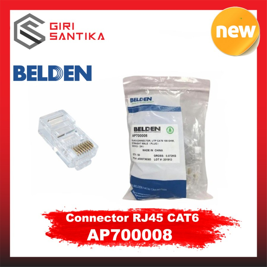 Jual Konektor BELDEN CAT6 RJ45 AP700008 (Isi 50Pcs) Original | Shopee ...