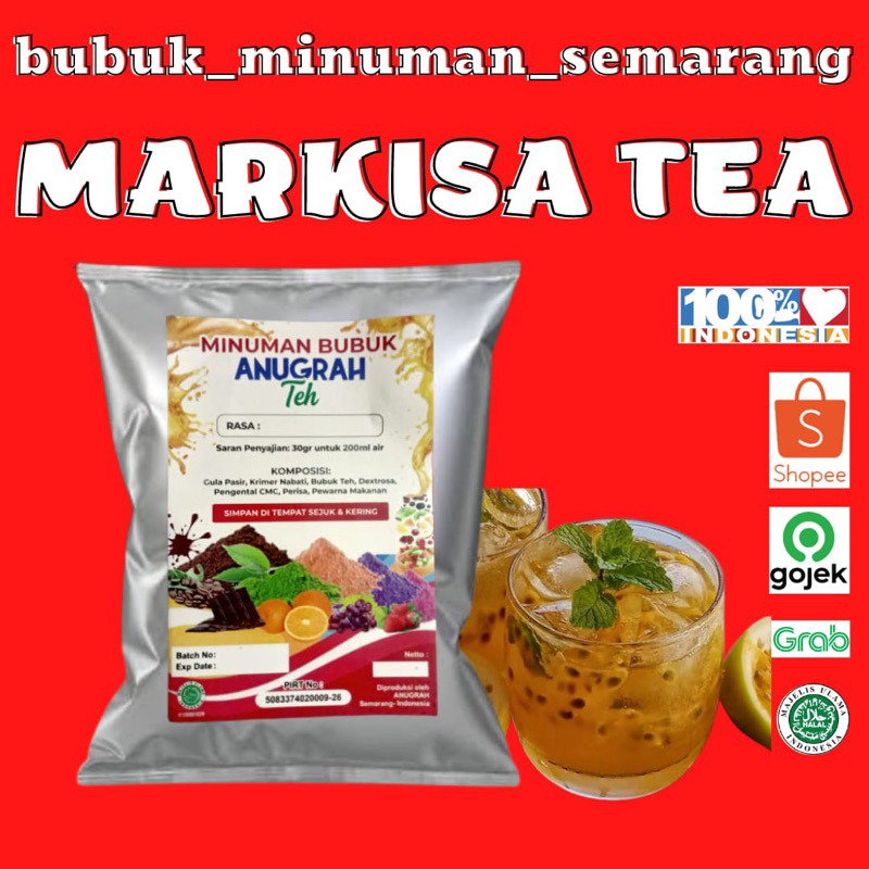 Jual Bubuk Minuman Markisa Tea Passion Fruit Tea Reguler 500gr | Shopee ...