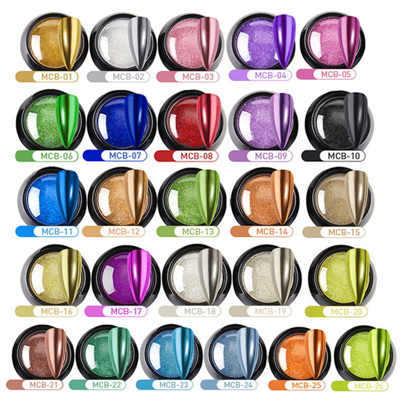 Jual Mirror Powder Chrome Compact Solid Nail Art Kutek Bubuk Kutek ...