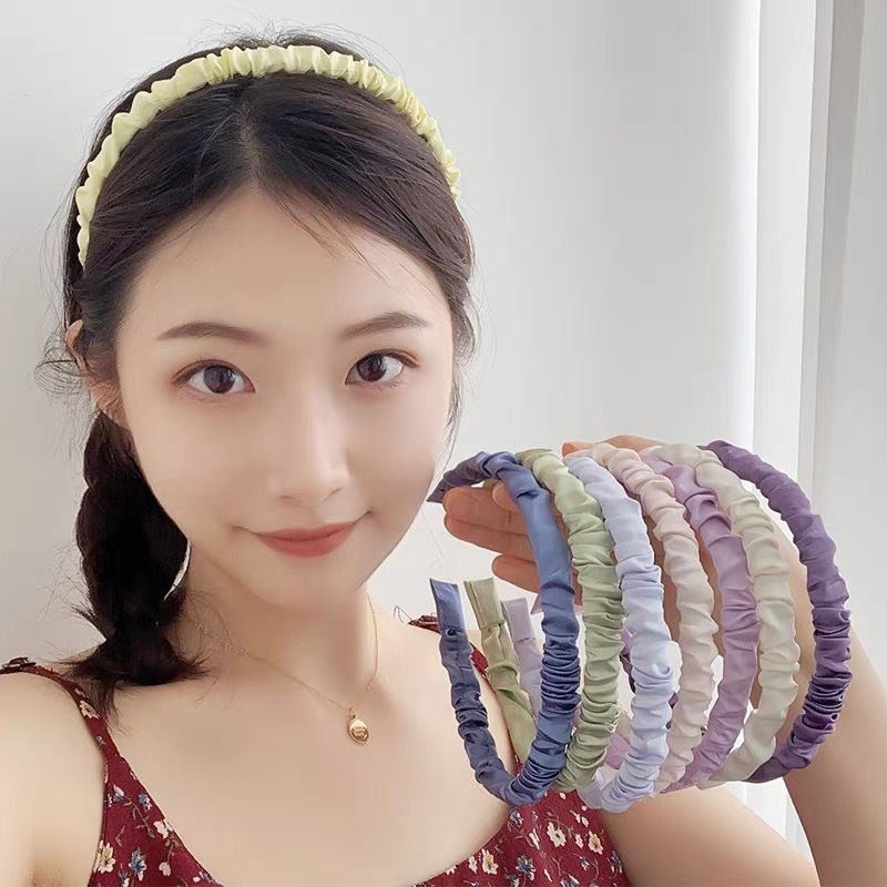 Jual BANDO KERUT SCRUNCHIE IMPORT ALA KOREA HEADBAND SATIN LUCU MURAH ...