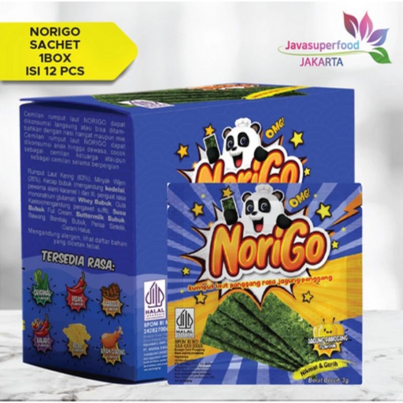 Jual Norigo Nori Sachet Seaweed Snack 12 x 3 Gr | Shopee Indonesia