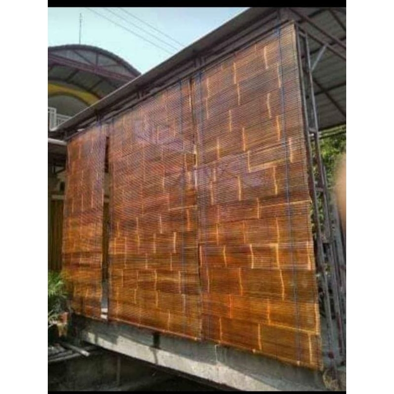 Jual krey tirai bambu hitam plitur vernis size 2,5x2,5 pliturvernis ...