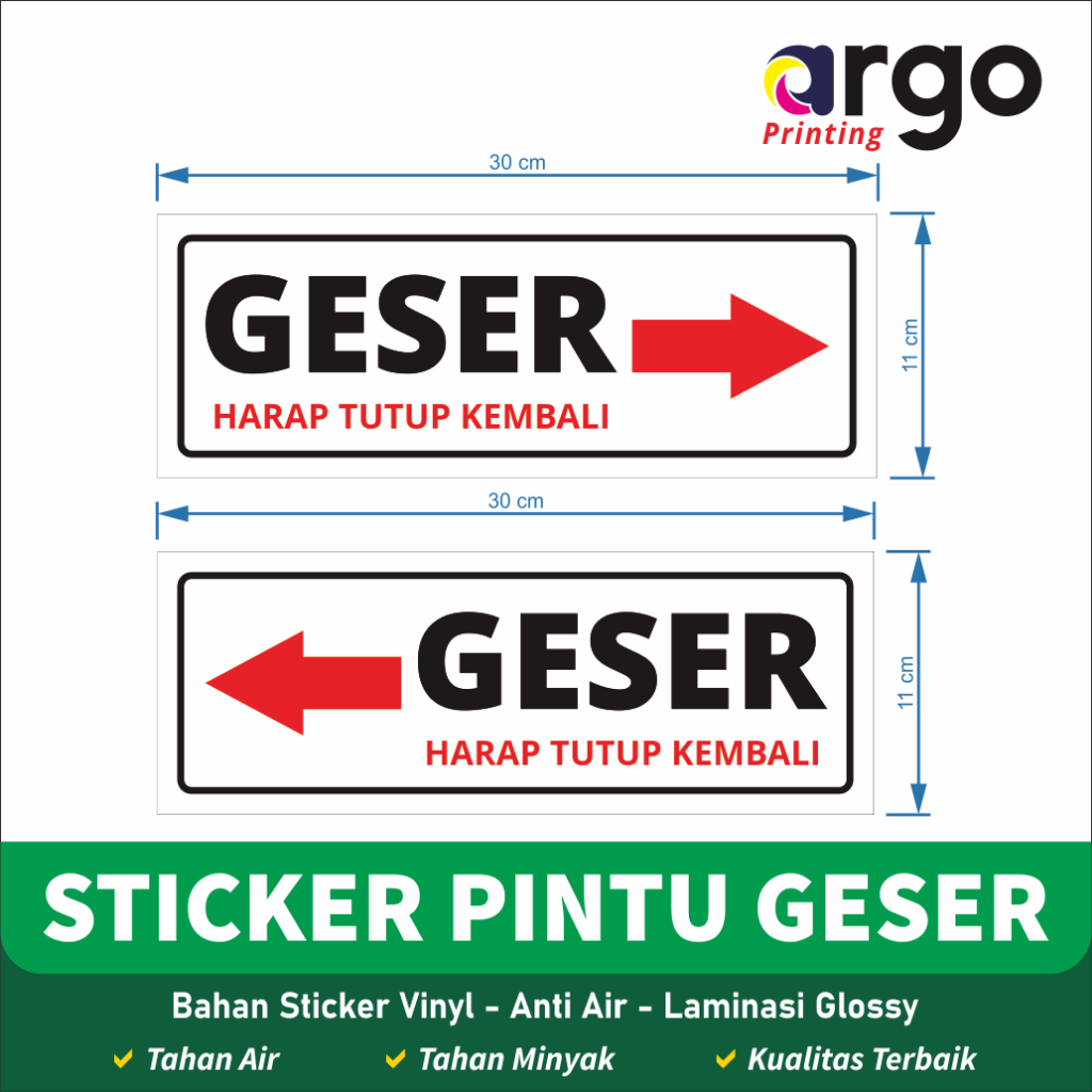 Jual STIKER PINTU GESER ANTI AIR LAMINASI GLOSSY | Shopee Indonesia