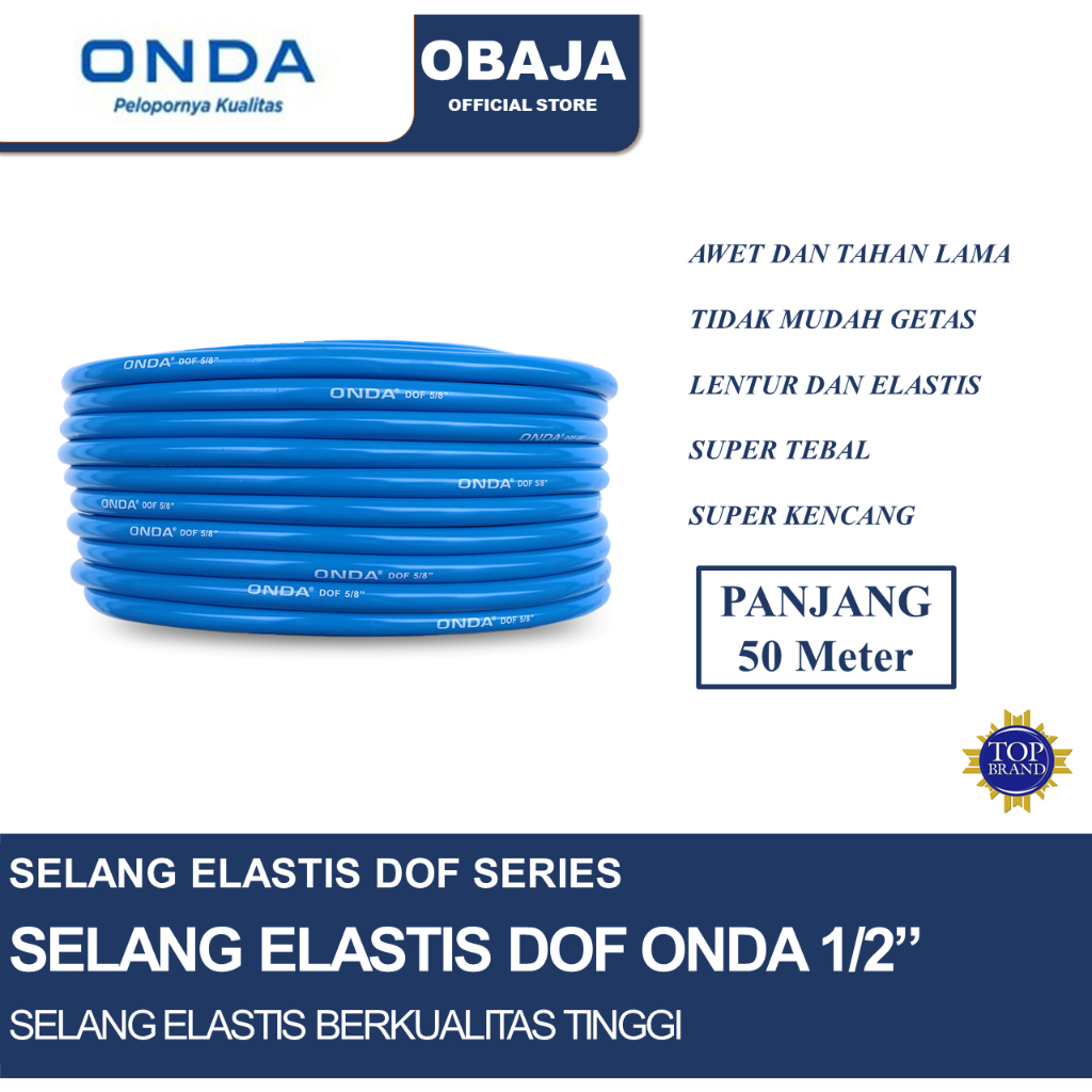 Jual Onda Selang Air Elastis Dof 1/2" Onda / Selang Dof Biru 1/2" 50 M Onda | Shopee Indonesia