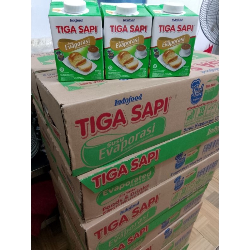 Jual (isi 12 pcs) 1 dus Susu Evaporasi Tiga Sapi 500 exp.Maret 2026 ...