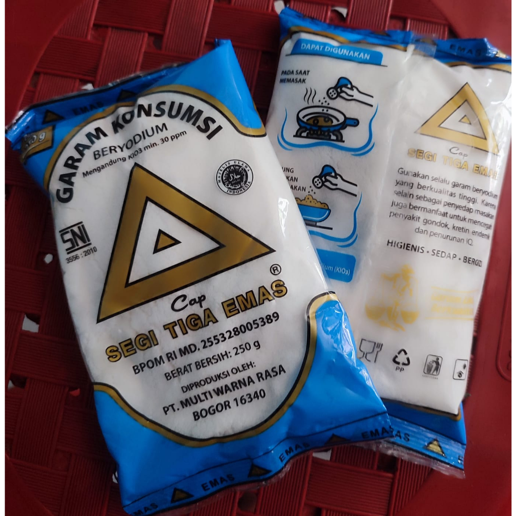 Jual ️ Garam Cap Segitiga mas 250g ️ Beryodium || Garam Konsumsi ...