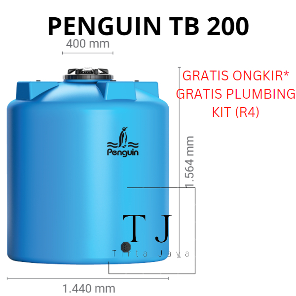 Jual TANDON AIR PENGUIN TB 200 2000 Liter Toren Air Tangki Air Water ...