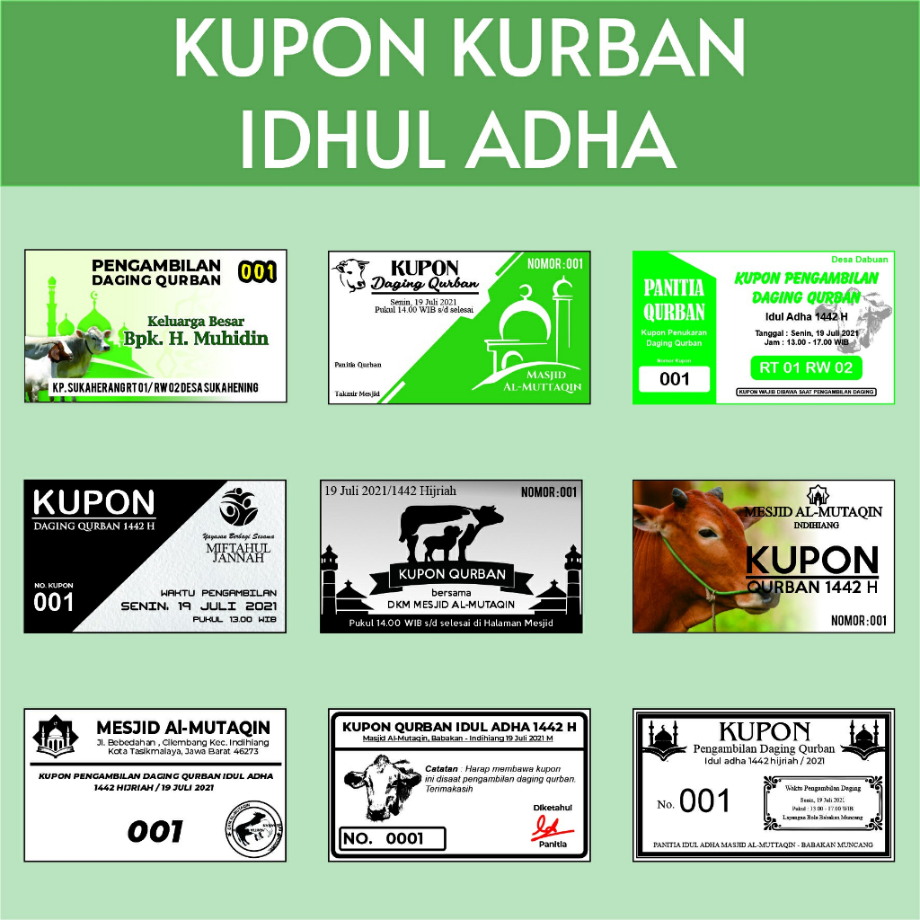 Jual [25 PCS] Kupon Pengambilan Daging Kurban | Idul Adha | Shopee Indonesia
