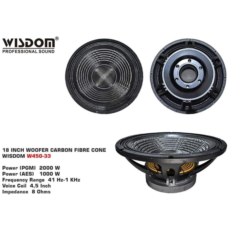Jual Speaker Wisdom 18 Inchi - W450-33 W45033 1000/2000 Watt Original ...