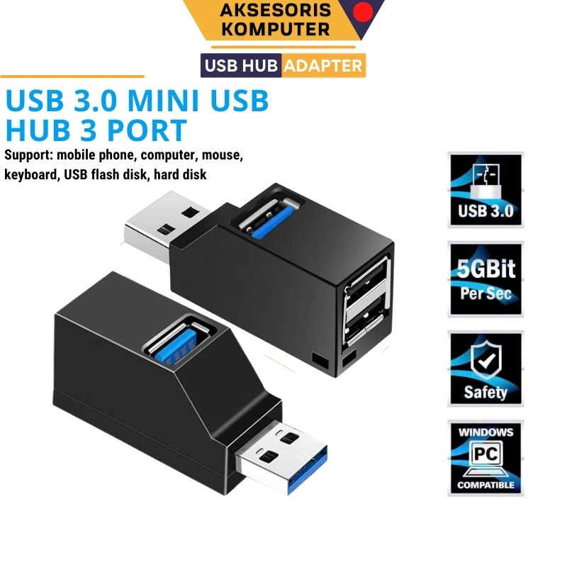 Jual USB HUB Port USB 3.0 Super Speed 5 Gbps Plug and Play PC Aksesoris Desktop & Laptop ...