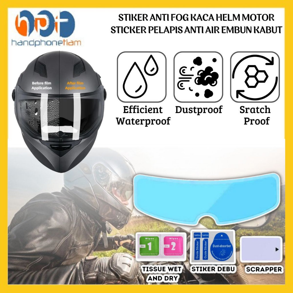 Jual Stiker Anti Fog Kaca Helm Motor Rainproof Sticker Nano For Helmet ...