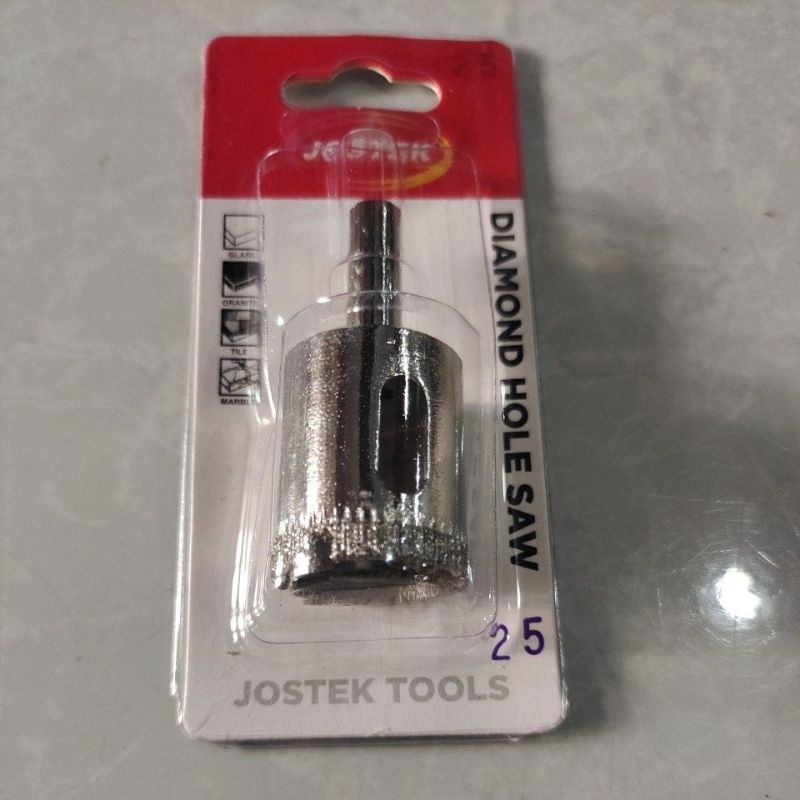 Jual JOSTEK Mata bor kaca 25mm / JOSTEK diamond hole Saw 25mm / HOLE ...
