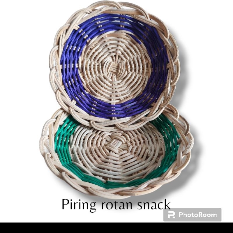 Jual Piring Rotan Diameter 15 cm/piring snack/piring unik/piring warna ...