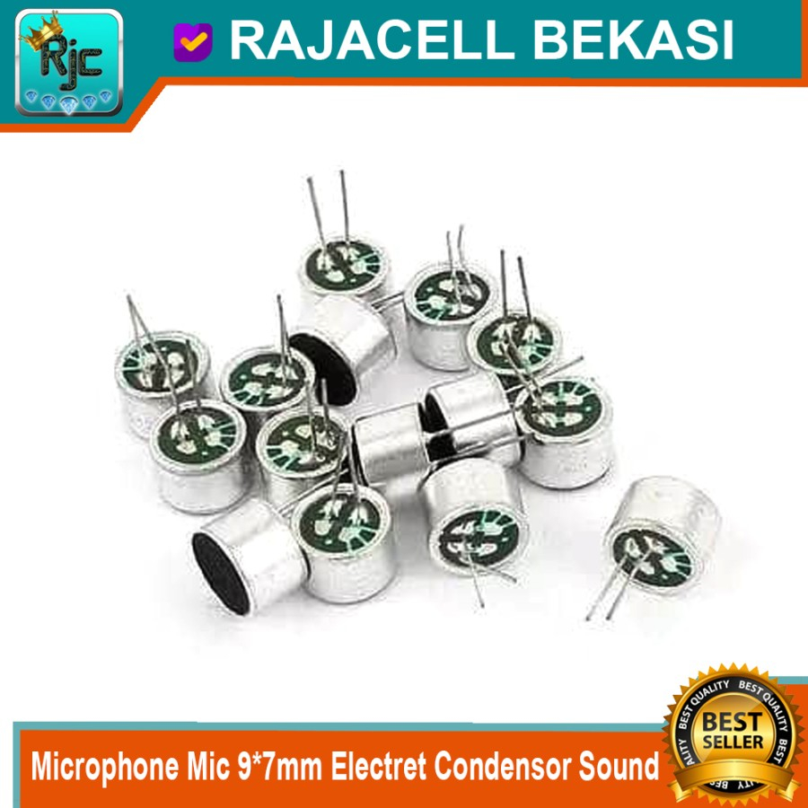 Jual Microphone Mic 9*7mm Electret Condensor Sound Pickup Audio Sensor ...