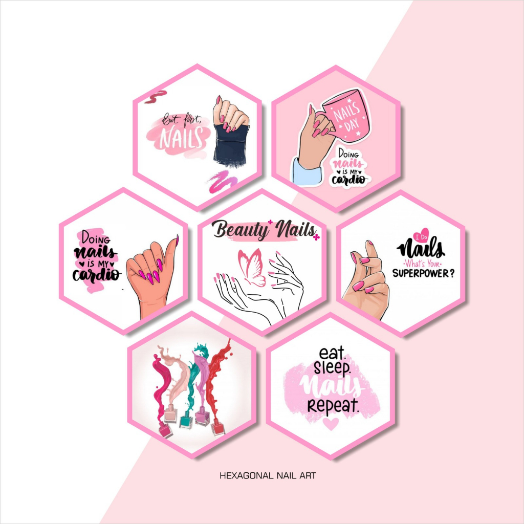 Jual Prima Shabby Hiasan Dinding Poster Kayu Pajangan Walldecor 7 in 1 Hexagonal Nail Art Salon ...