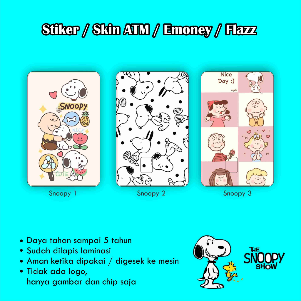 Jual Stiker / Garskin / Skin ATM / Garskin / Skin Kartu Snoopy | Shopee ...