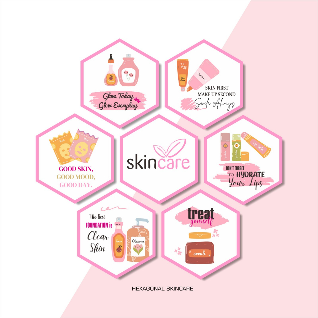 Jual Prima Shabby Hiasan Dinding Poster Kayu Pajangan Walldecor 7 in 1 Hexagonal Skincare Salon ...