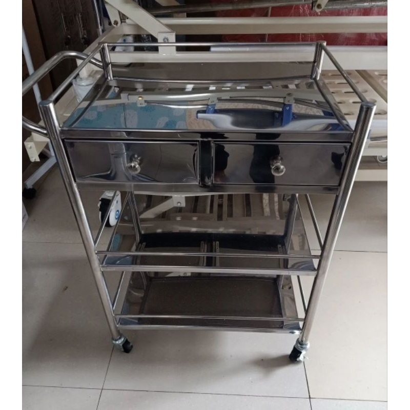 Jual Troli Instrument 2 Susun | Trolley 2 Laci Troly 3 Rak | Meja Medis ...