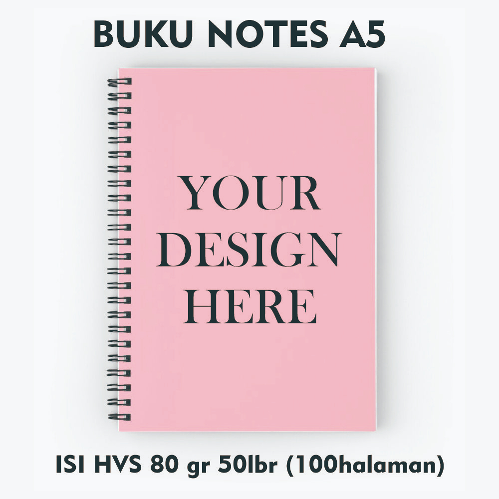 Jual Notes custom A5 / Notebook Spiral A5 - Cover Depan / Isi 50 lembar ...