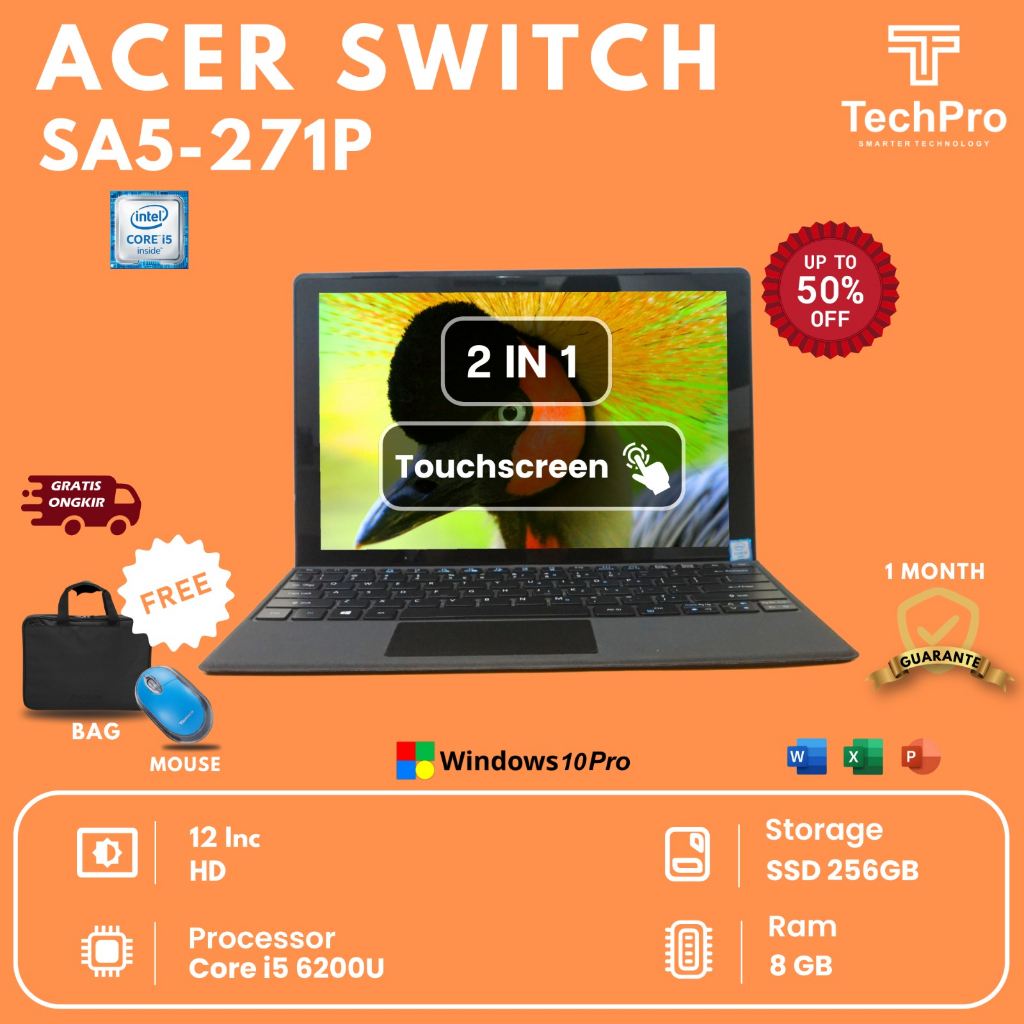 Jual ACER SWITCH 2IN1 TOUCH TABLET I5 GEN 6 RAM 8 SSD 256 Layar 12 inch SUPER MURAH COCOK BUAT ...