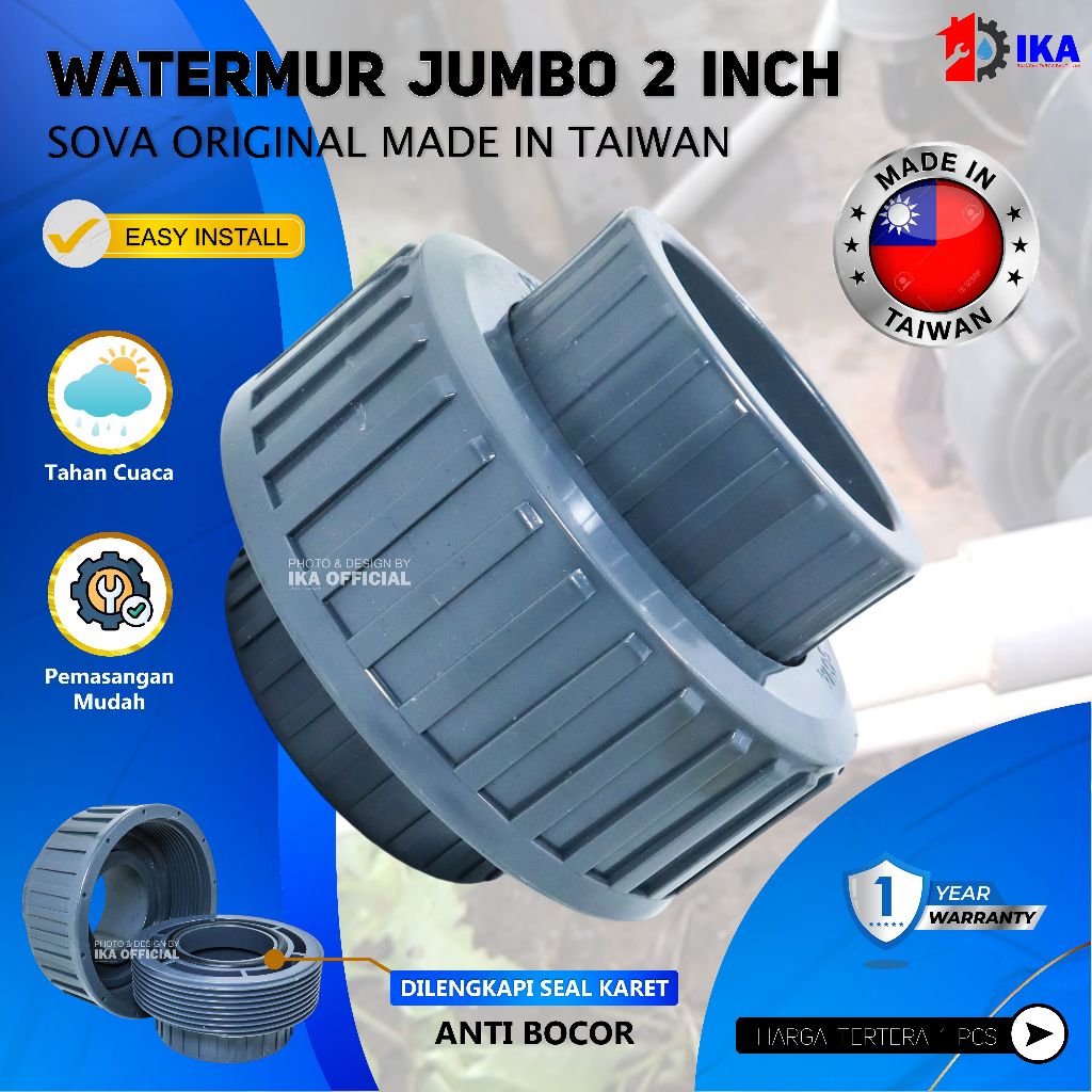 Jual WATERMUR WATERMOOR POLOS PVC 1 1/4 - 1 1/2 INCH WATER UNION SOCKET ...