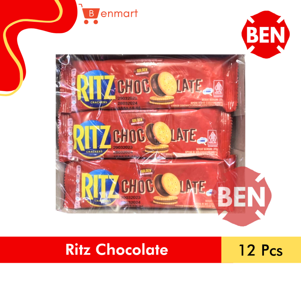 Jual Ritz Chocolate 1 Pak 12 Pcs Sandwich Chocolate Coklat Cokelat ...