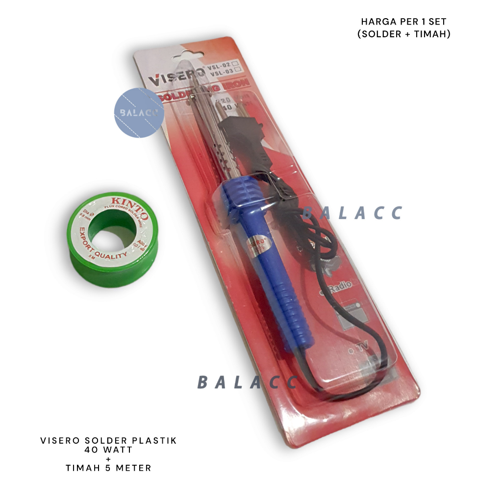 Jual SOLDER PLASTIK / KAYU 40WATT VISERO SOLDERING IRON 40W 40 WATT ...