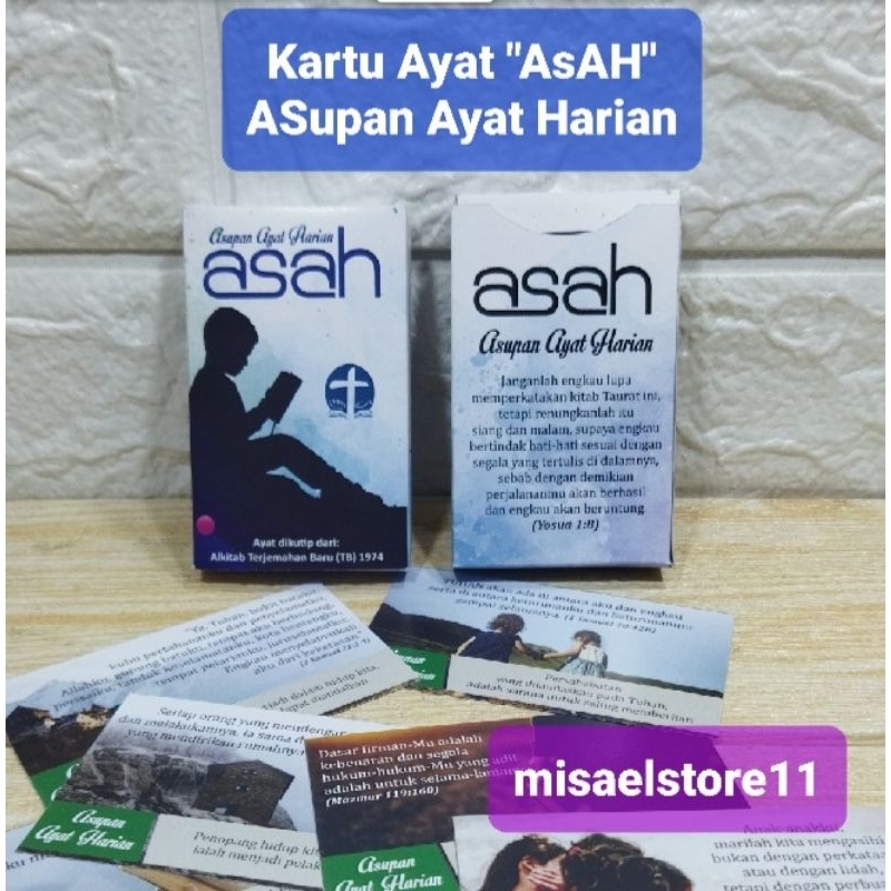 Jual Kartu Ayat Alkitab *ASAH* (Asupan Ayat Harian) 50 lembar - Hidup bersama Firman tiap hari ...