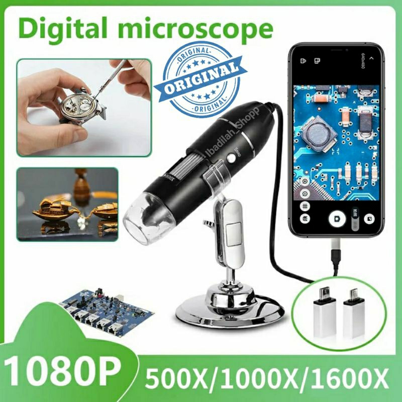 Jual Mikroskop Digital Portable 1600x Magnification LED Light - A16 ...