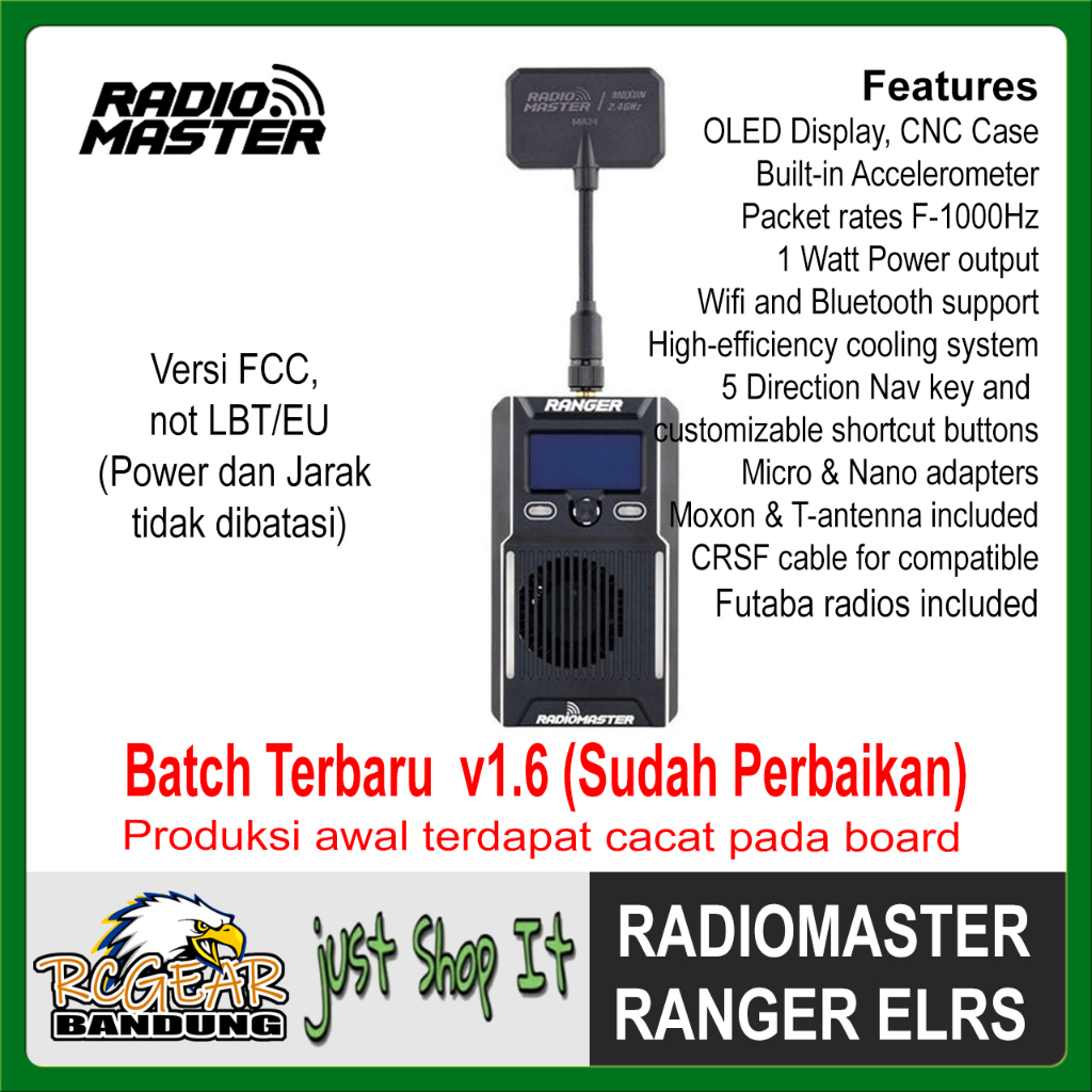 Jual RadioMaster Ranger 2.4GHz ExpressLRS ELRS RF Module Combo External ...