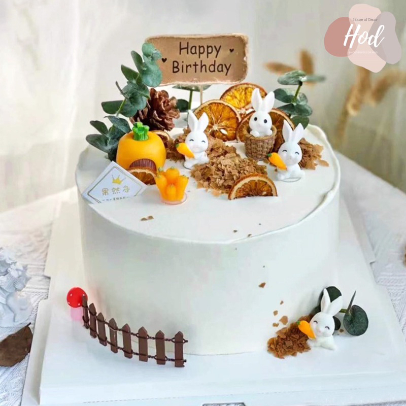 Jual Topper Rabbit Carrot Set isi 7 Hiasan Kue Miniatur Bunny Kelinci ...