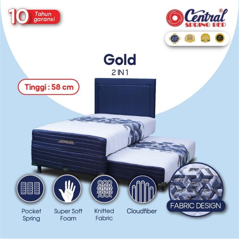 Jual springbed central 2in1 Gold bed sorong bed dorong matras kasur ...
