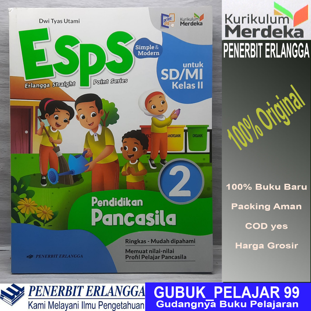 Jual ESPS Pendidikan Pancasila Kelas 2 SD/MI Erlangga Kurikulum Merdeka Penulis: Dwi Tyas Utami ...