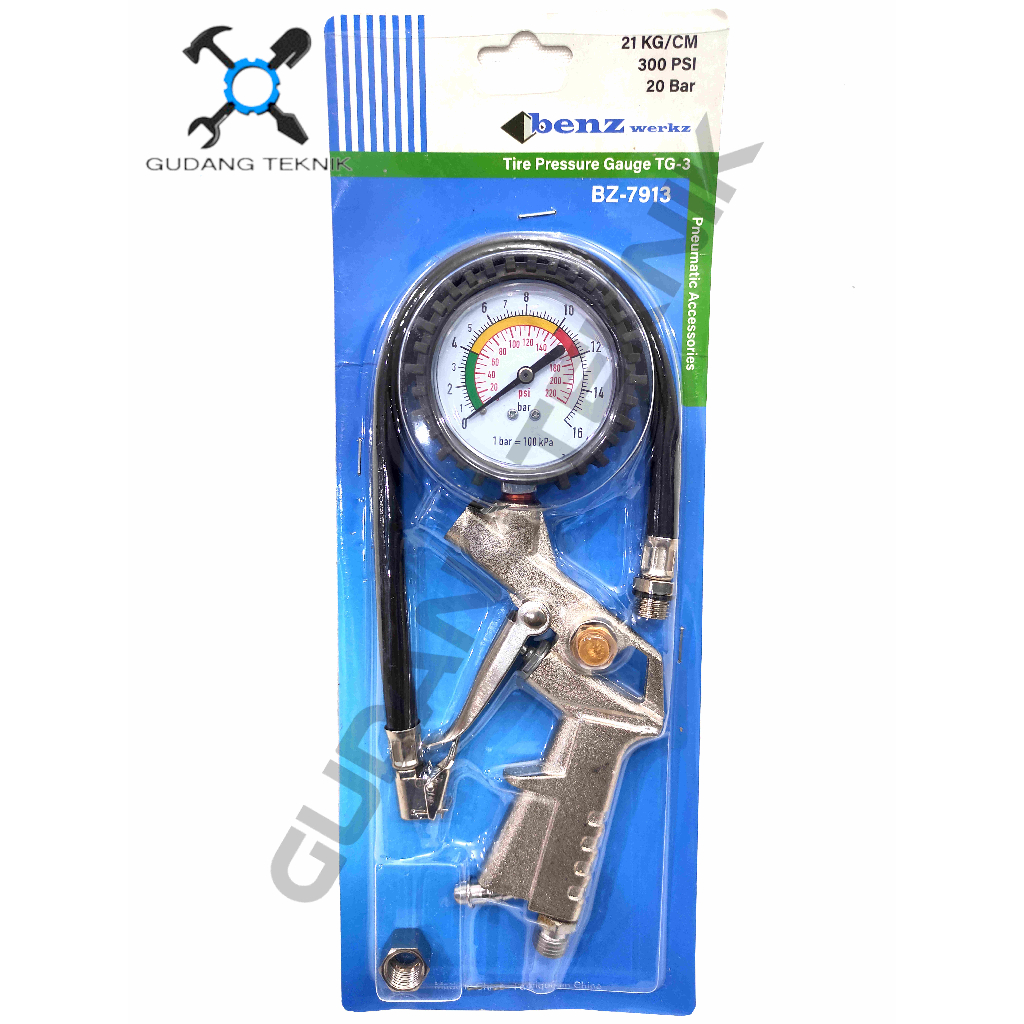 Jual Tire Pressure Gauge TG3 BZ7913 BENZ / Alat Isi Angin Pengukur Ukur ...