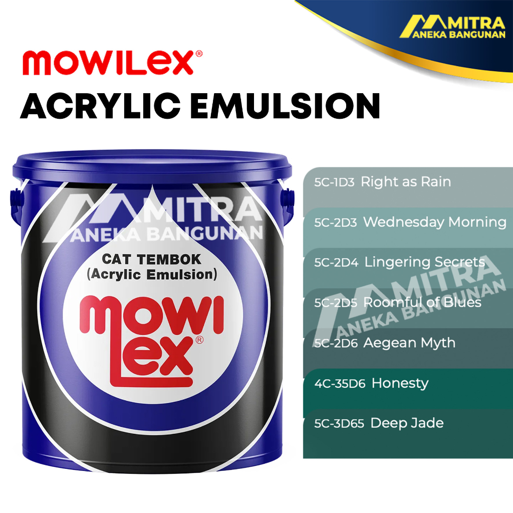 Jual CAT TEMBOK MOWILEX ACRYLIC EMULSION 2,5 LITER / TEAL DARK TOSCA ...
