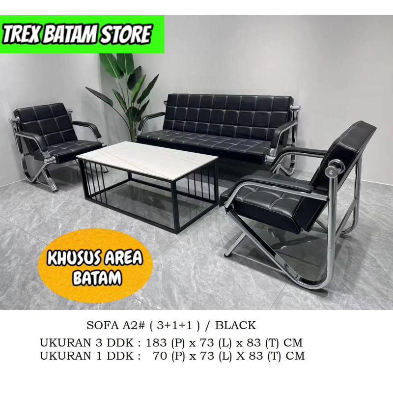 Jual SOFA BESI STAINLESS 311 + MEJA MARMER MOTIF [ BATAM ] | Shopee ...