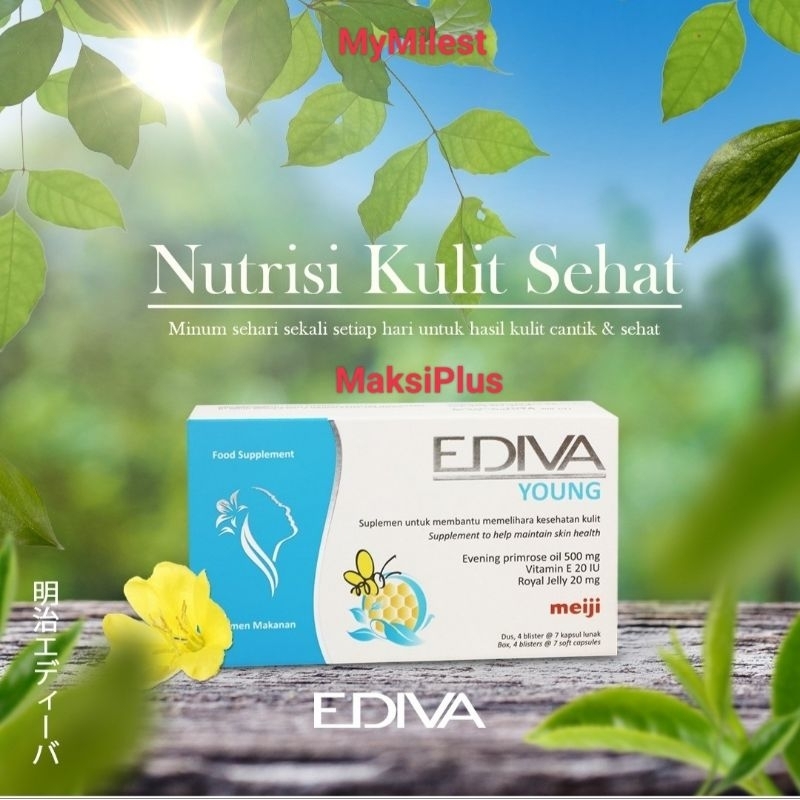 Jual EDIVA YOUNG Kapsul Suplemen Kulit Skin Nutrient Perawatan kulit ...