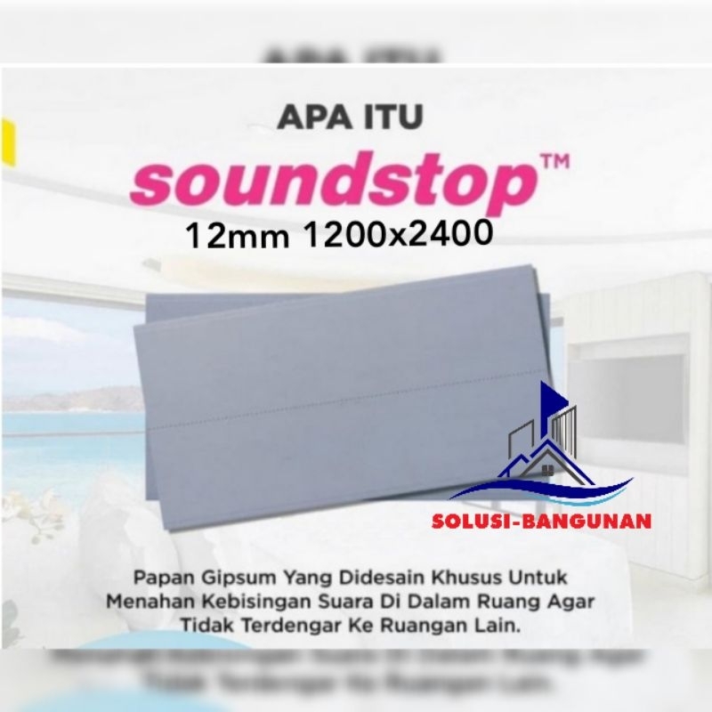 Jual Gypsum soundstop 12mm 1200x2400/gypsum kedap suara/gipsum sound ...