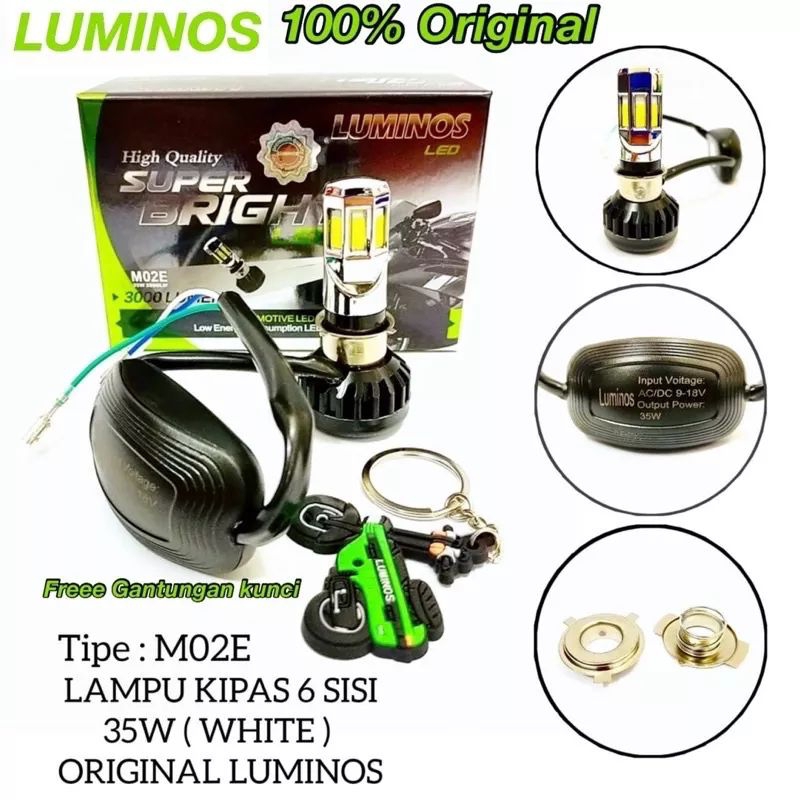 Jual LAMPU LED LUMINOS ORIGINAL 6 SISI LAMPU DEPAN LED AC DC MOTOR MERK ...