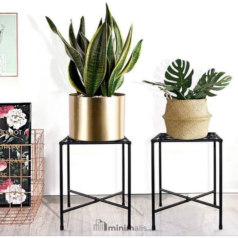 Jual 1SET DAPAT 2/bisa satuan/Standing pot/rak bunga besi/tempat pot ...