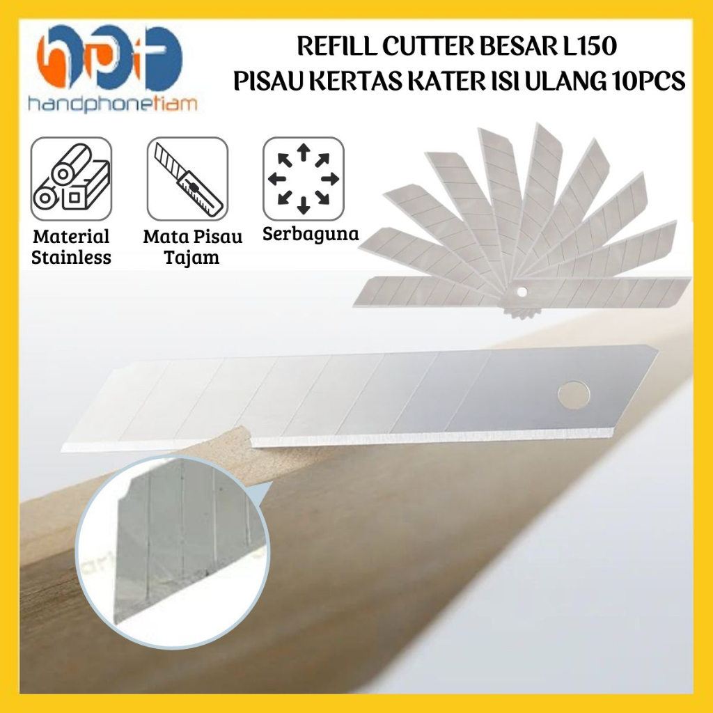 Jual Isi Refill Pisau Cutter Besar L150 Isi Mata Pisau 10pcs Spare ...
