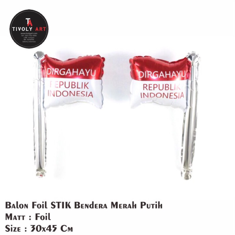 Jual Balon Foil STIK Bendera Merah Putih | Balon DIRGAHAYU RI | Balon ...