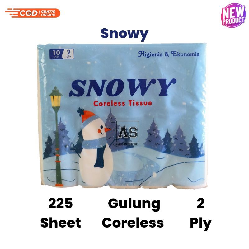 Jual Tisu Tissue Snowy Gulung Coreless Isi 10 Rolls / 1 Ply / Tissue ...